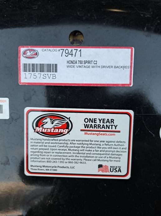 Mustang sjedalo i crash bars