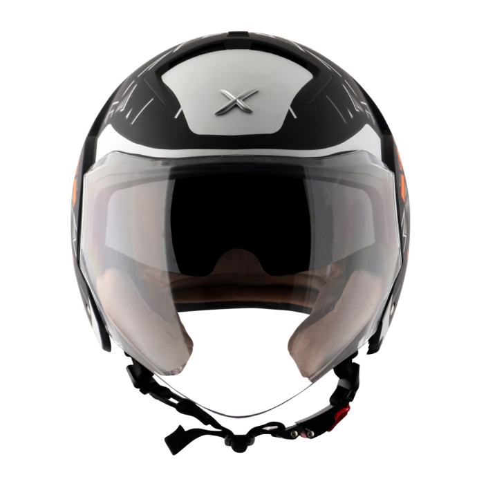 Kaciga za motor skuter AXOR STRIKER CYBORG mat crno/bijela