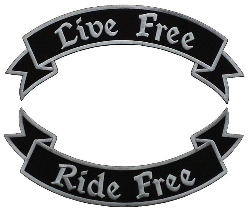 Live Free Ride Free Biker amblem prišivak
