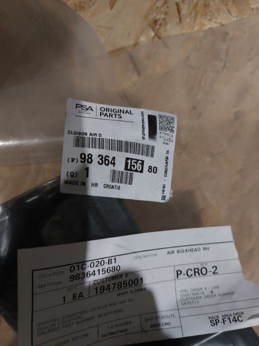 9836415680.Opel Moka B 2022 zastita pored hladnjaka