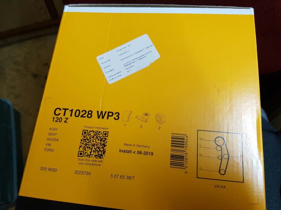 Continental - Set zupčasti i vodena pumpa CT1028 WP3 - VW 1.9 TDI
