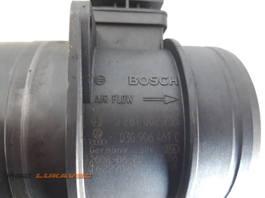 VW GOLF 6 MJERAČ PROTOKA ZRAKA 2.0 TDI 0281002735 03G906461C