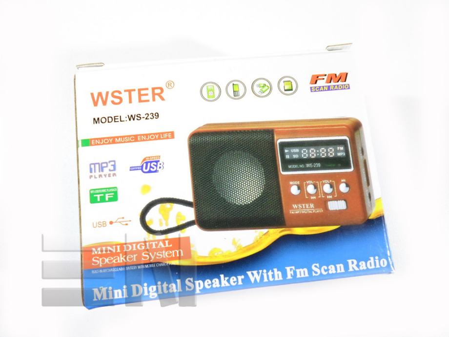Prijenosni MINI digitalni FM radio, tranzistor, mp3 player WSTER
