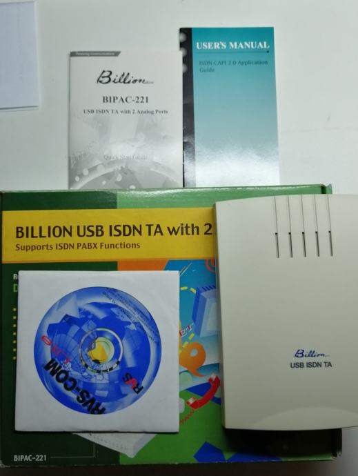 Billion BIPAC 221 ISDN terminal adapter external USB 128 Kbps 2 analog