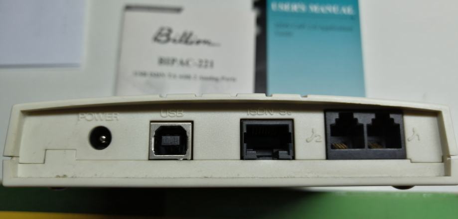Billion BIPAC 221 ISDN terminal adapter external USB 128 Kbps 2 analog