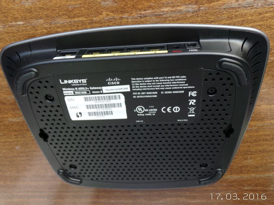 Routeri Linksys WAG160N i WAG54G2.