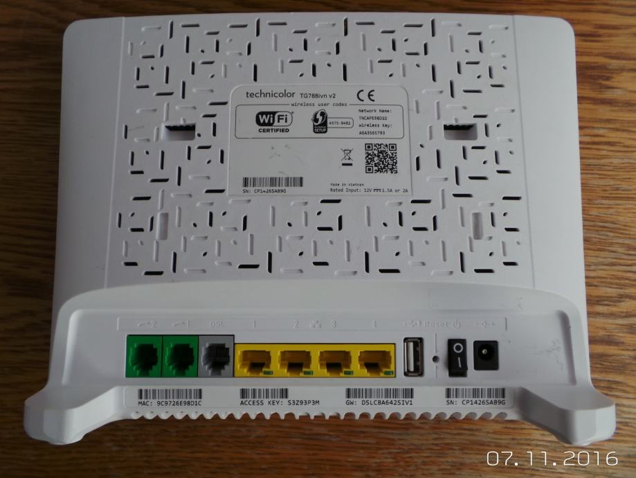 Technicolor TG788vn v2 Wireless-n Multi-Service Broadband Gateway.