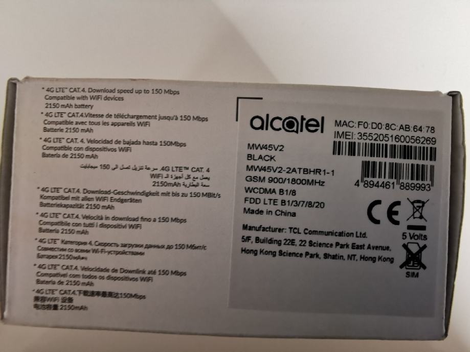 ALCATEL MW45V2 WIFI INTERNET ROUTER