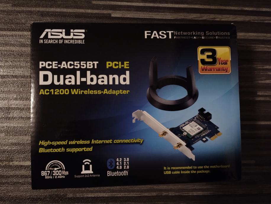 Asus PCE-AC55BT PCIe Wi-Fi Bluetooth adapter mrežna kartica