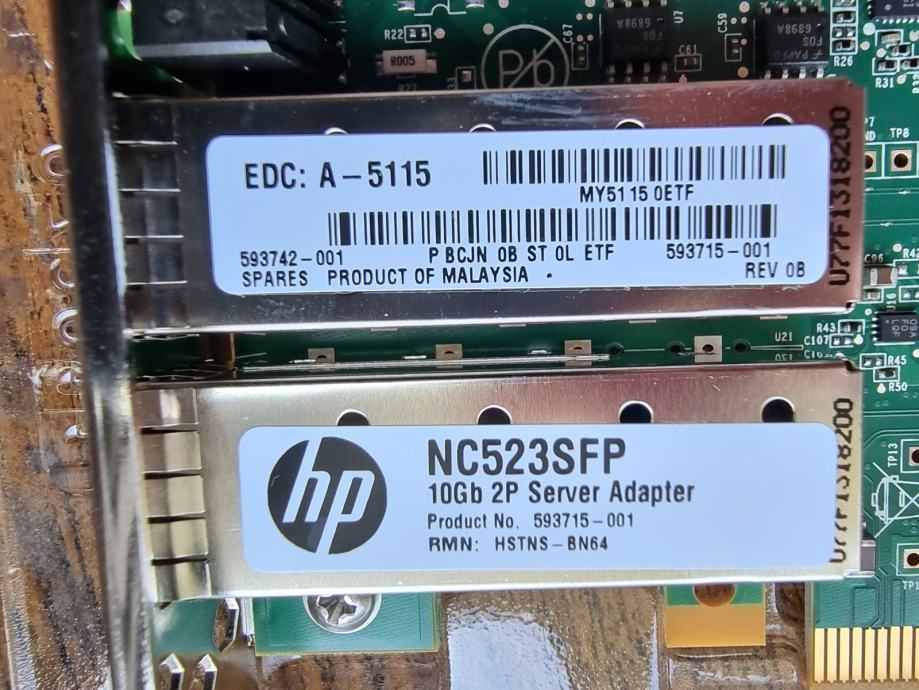 Mrežna kartica HP NC523SFP 10Gb 2P sa dva SFP Transceivera, novo.