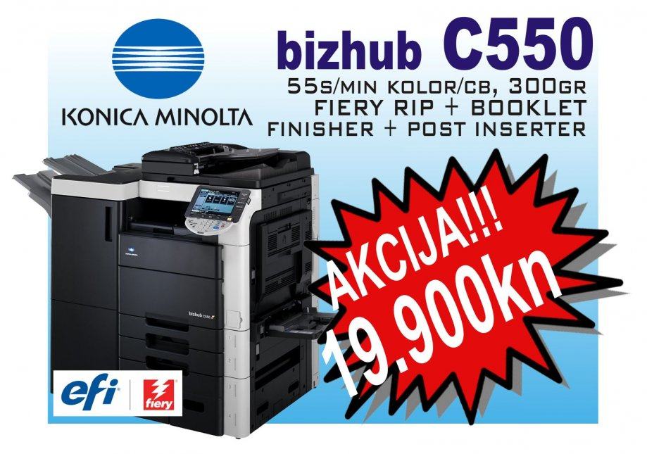Konica Minolta C650, FIERY IC-409, BOOKLET FINISHER- AKCIJA! SNIŽENO!!