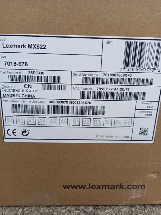 Multifunkcijski printer Lexmark MX 622