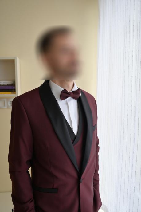 Svečani smoking u boji trule višnje - 100% vuna