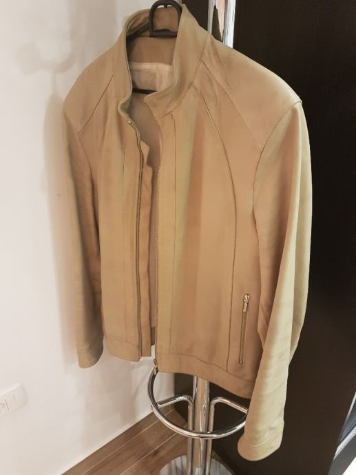 KOZNA JAKNA BOJE BIJELE KAVE, XL, MARKA VERA PELE. ITALIJA