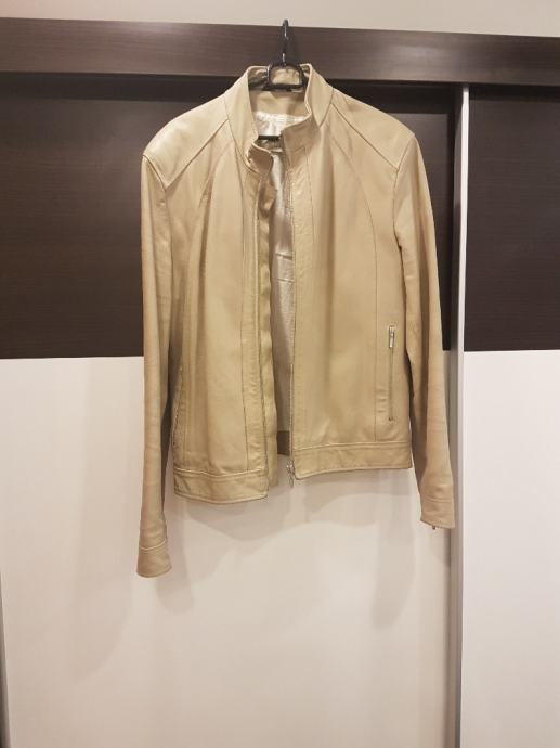 KOZNA JAKNA BOJE BIJELE KAVE, XL, MARKA VERA PELE. ITALIJA