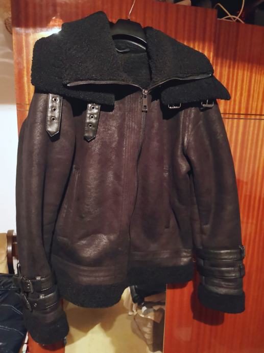 Zara krznena kozna jakna XL