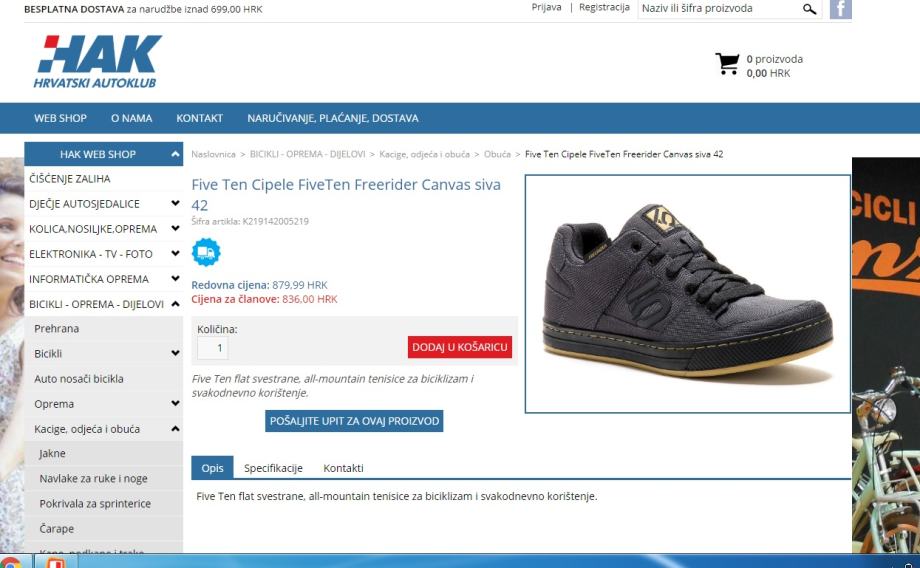 Tenisice FiveTen Freerider Canvas, 42, novo u pola cijene, Zagreb