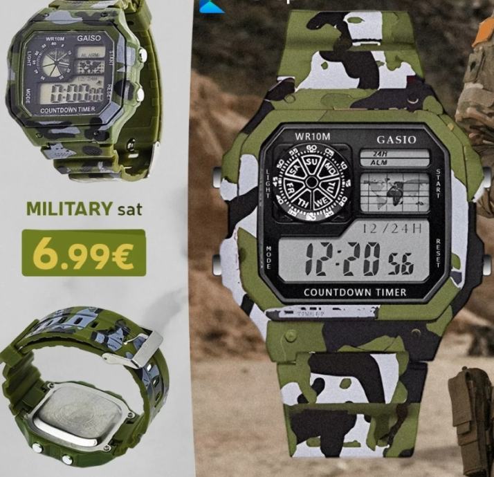 digitalni ručni sat - military