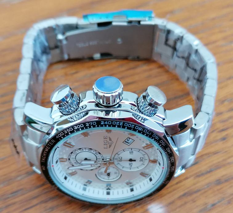 Klasični luksuzni analogni kvarcni vodootporni sat srebrne boje