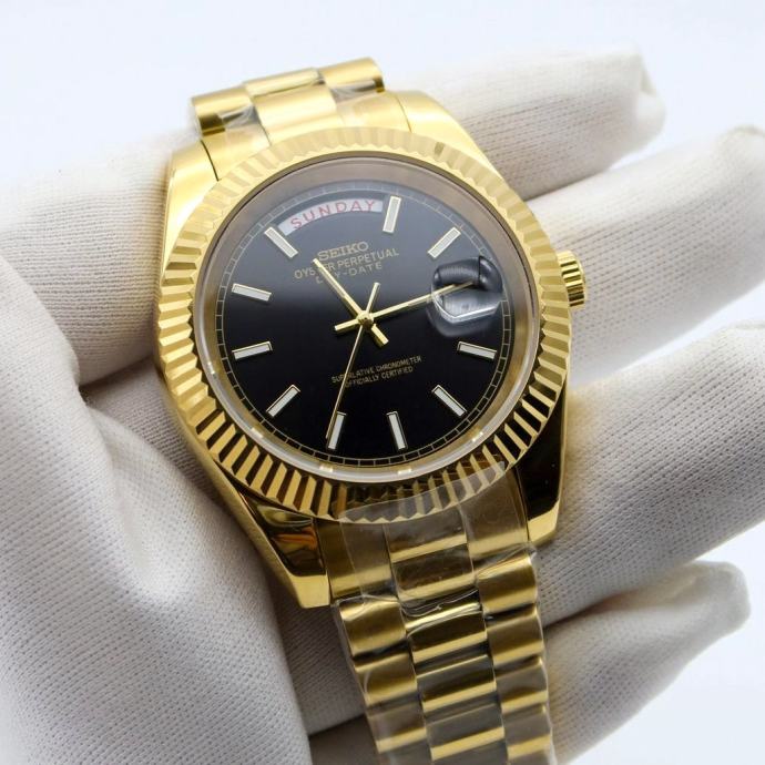 Seiko MOD Black Gold Presidential Day Date Automatik **NOVO**