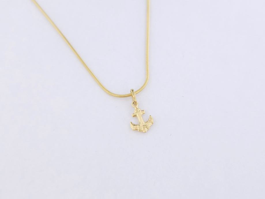 ZLATNI PRIVJESAK SIDRO BRODA 14K (585) 0,46g NOVO • GOLD SHOP