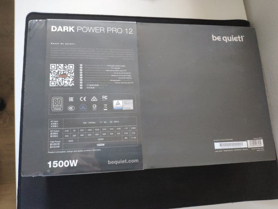 Be Quiet Dark Power Pro 12 1500W, modular, 80 PLUS titanium