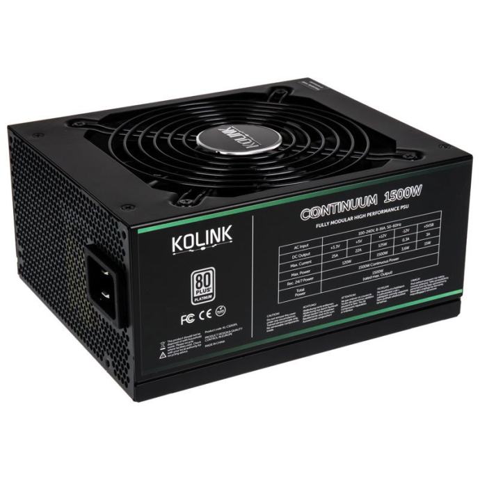 KOLINK CONTINUUM PSU - 1500W - 80 PLUS PLATINUM - MODULAR