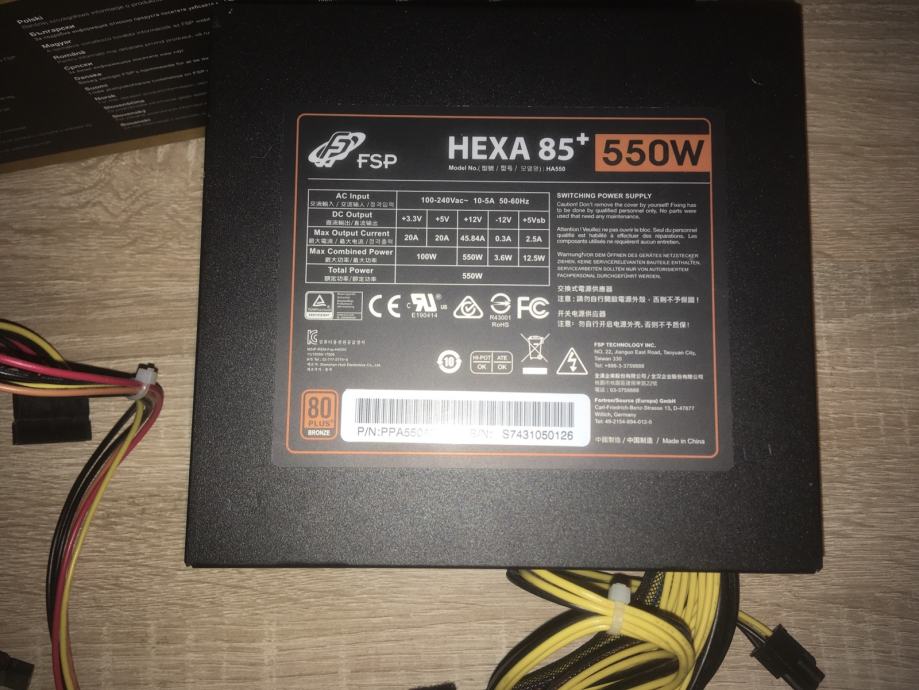 Napajanje FORTRON Hexa 85+, 550 W, Bronze