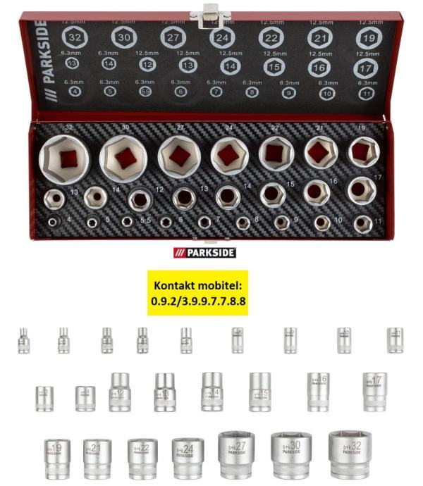 Parkside set nasadnih kljuceva (gedora) u metalnoj kutiji, 24kom NOVO