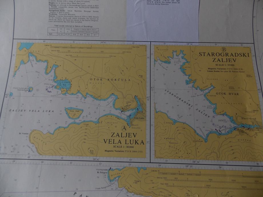 BRITANSKA NAUTIČKA KARTA SPLITA I LUKA SREDNJE DALMACIJE