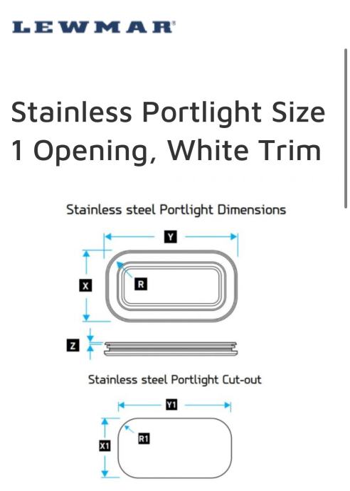 Brodski bočni prozor Lewmar Standard Opening Portlight - Size 1,