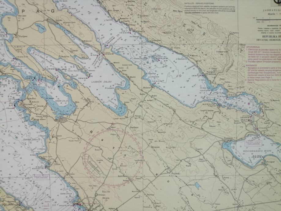 NAUTIČKA KARTA -NOVIGRADSKO MORE-ZADARSKI KANAL-MK-12