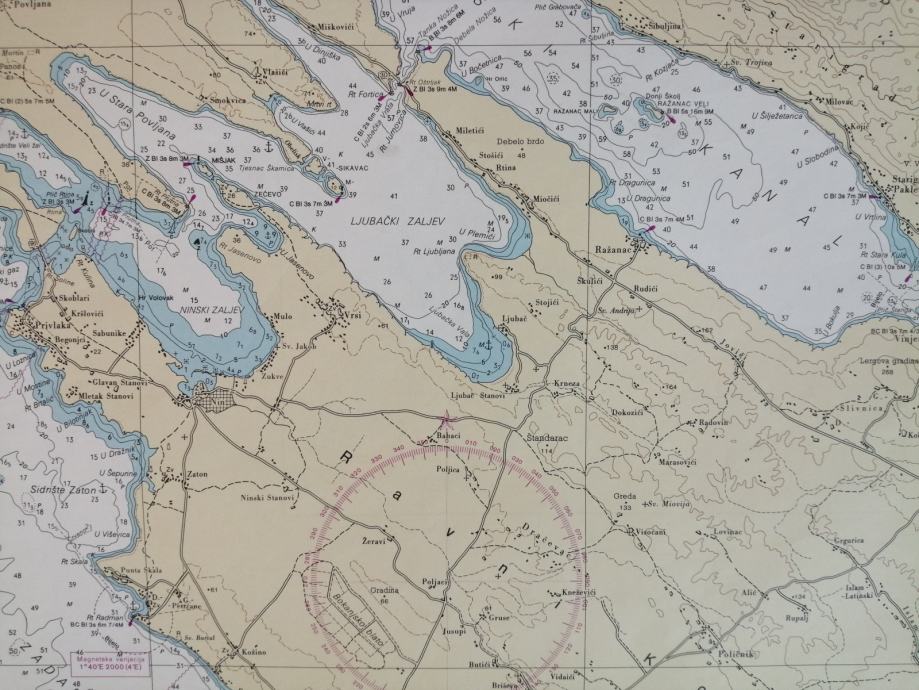 NAUTIČKA KARTA -NOVIGRADSKO MORE-ZADARSKI KANAL-MK-12