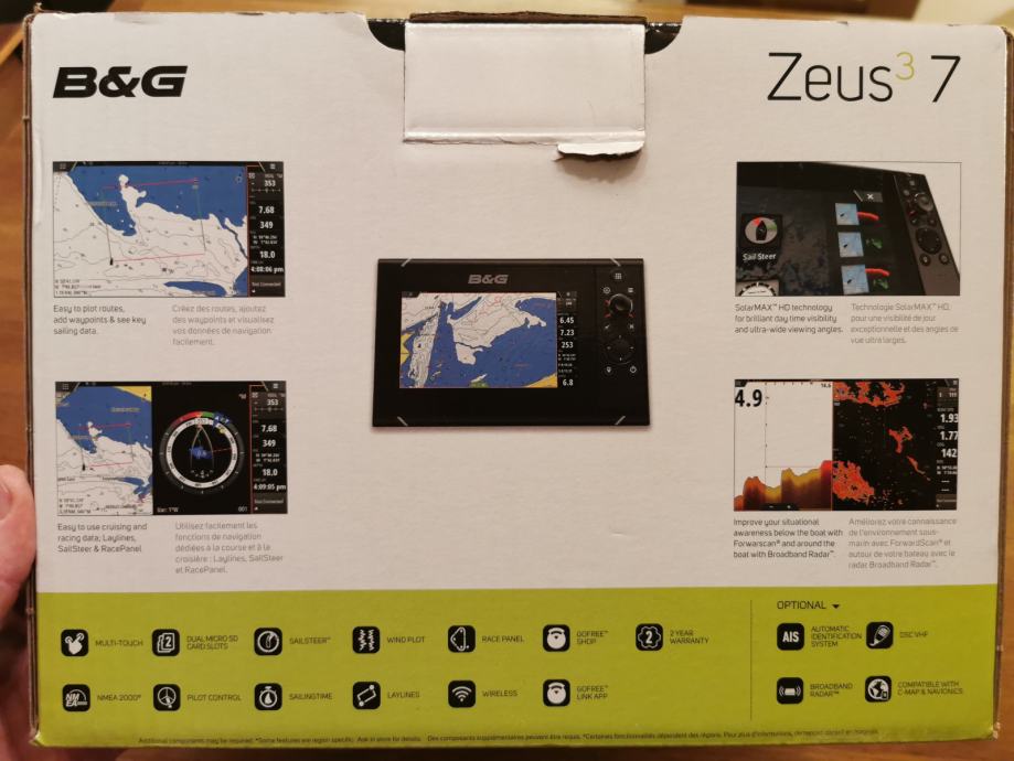 B&G Zeus (3) 7 chartplotter, seekartenplotter, GPS mapa, novi