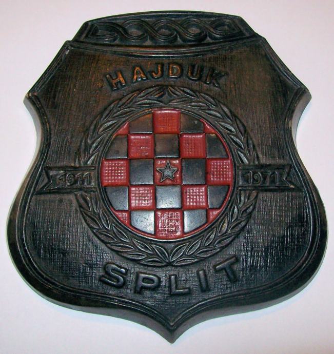 Hajduk Split grb štit zidni ukras 1971