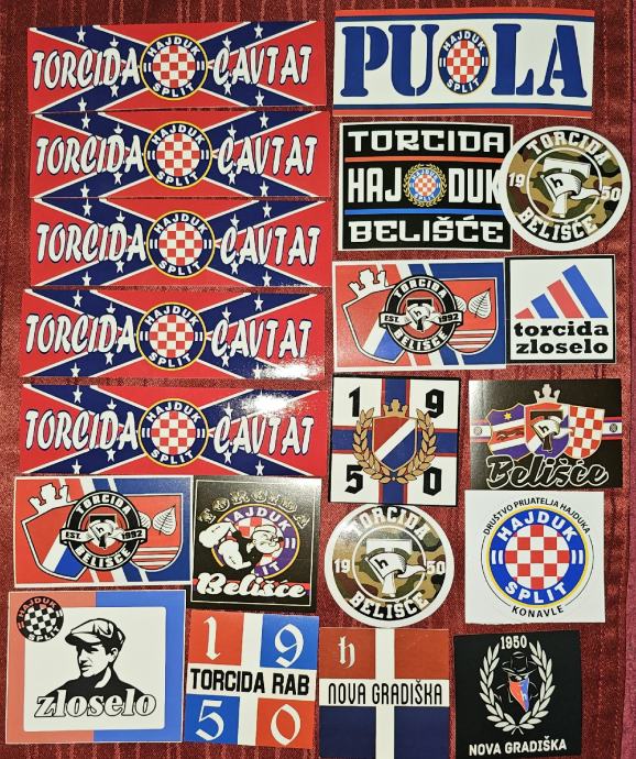 HAJDUK SPLIT- TORCIDA PODRUŽNICE, ODLICAN LOT NALJEPNICA