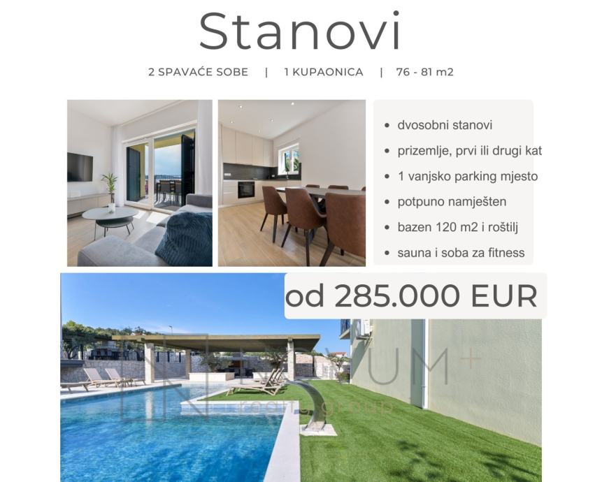 Dvosoban stan s pogledom na more i vrtom / S2 (prodaja)