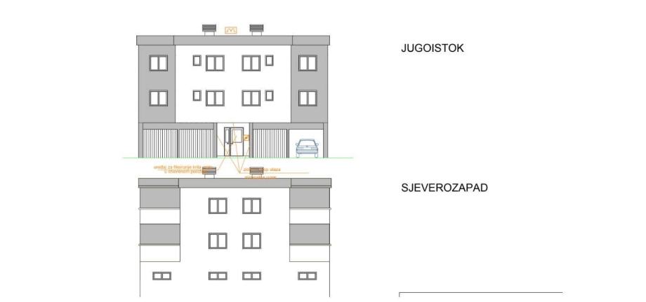 Gradevinska zemlja sa Projekt 4 stana I 4 garaža