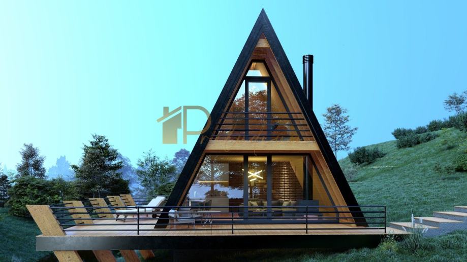 Građevinsko zemljište s A-Frame projektom