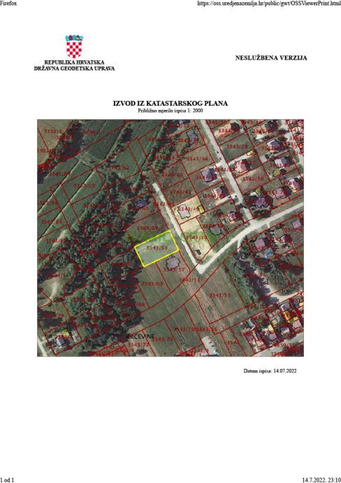 Građevinsko zemljište, Ivanić-Grad, 1432 m2,Poljane