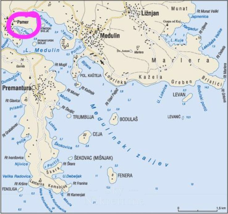 GRAĐEVINSKO ZEMLJIŠTE POMER - MEDULINSKI ZALJEV, *Pogled na more*