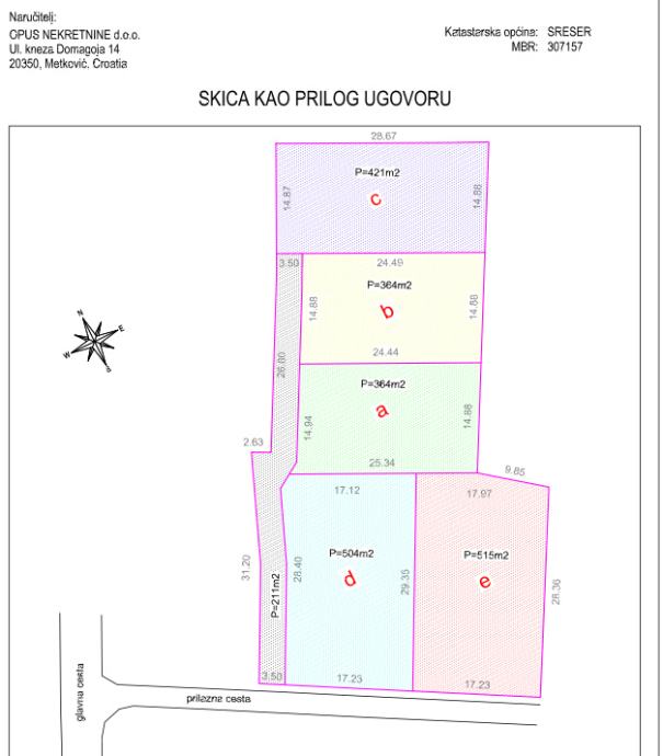 Sreser, Peljesac, građevinsko zemljište 2379 m2 PRODANO