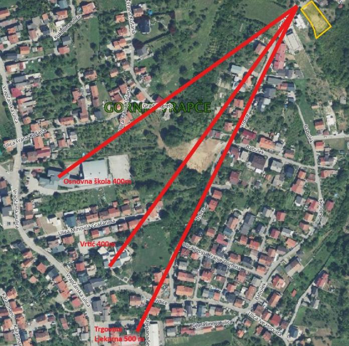 Građevinsko zemljište, Zagreb (Trdice), 988 m2