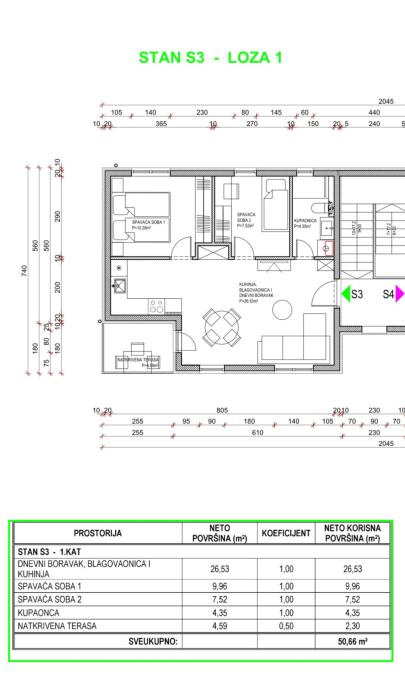 Kaštel Sućurac/ Dvosoban stan na prvom katu (prodaja)