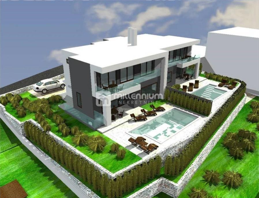 Kostrena, 845m2, građevinski teren s projektom za kuće s bazenima