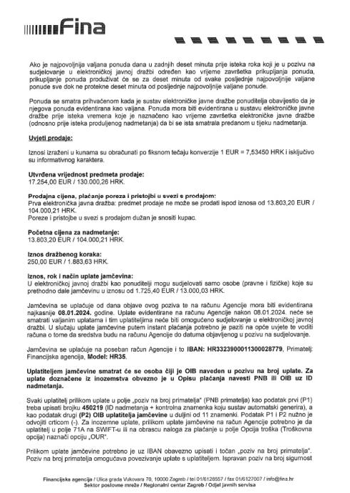 Kuća: Grabovac Banski, 57.00 m2, DRAŽBA (prodaja)