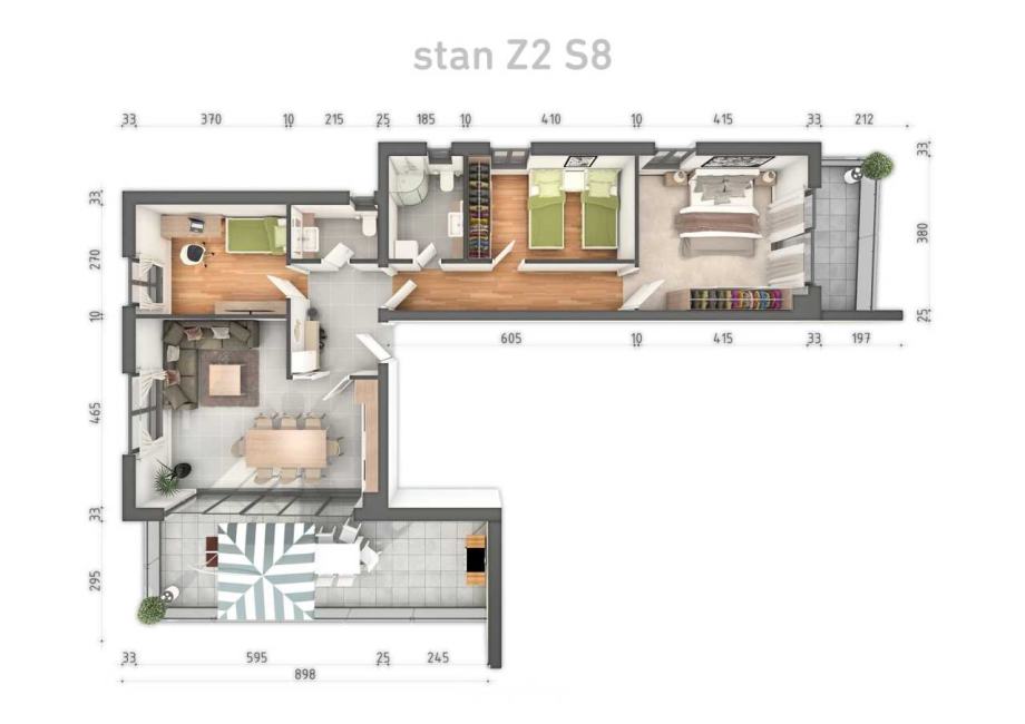 Mandre, 2.red do mora, 2etažni stan- 117,70 m2 (prodaja)