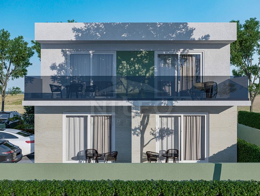 Mandre, 2-sob. apartman u prizemlju, vrt, blizu plaže, novogradnja