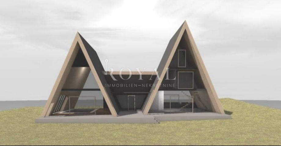 Mrkopalj – Sunger, građevinsko zemljište 2400 m² s projektom A-frame k