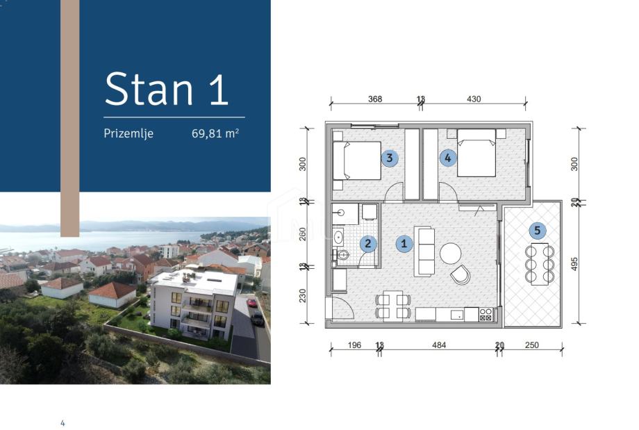OREBIĆ, NOVOGRADNJA - Stan 70m2 (prodaja)